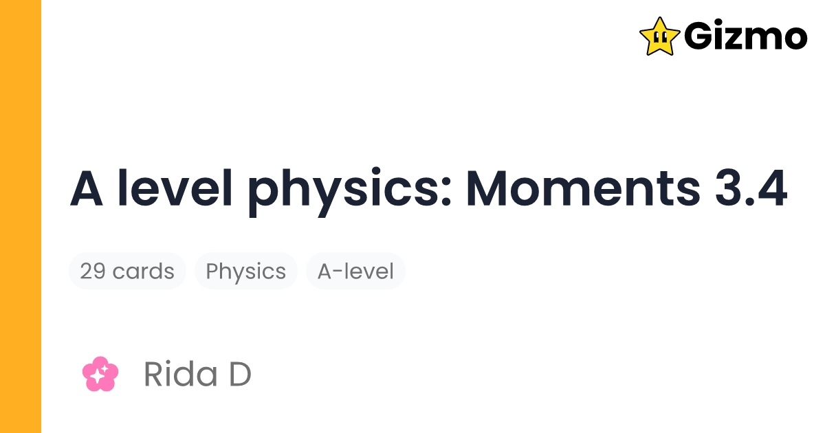 A Level Physics: Moments 3.4 | Flashcards
