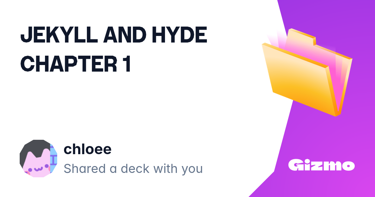 Jekyll and Hyde Chapter 1 | Flashcards