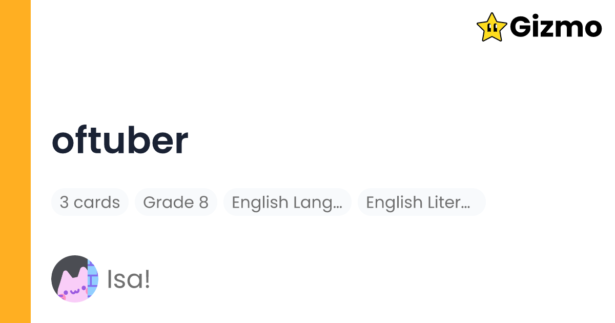 Oftuber | Flashcards