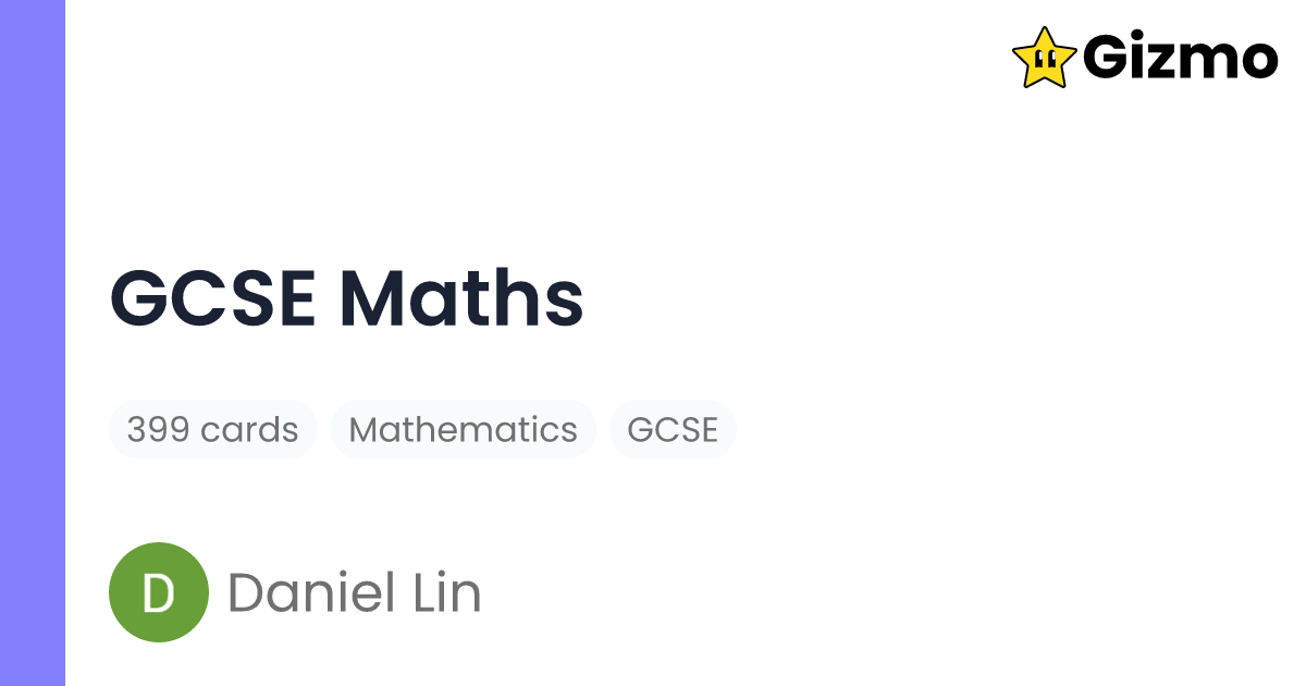 Gcse Maths | Flashcards