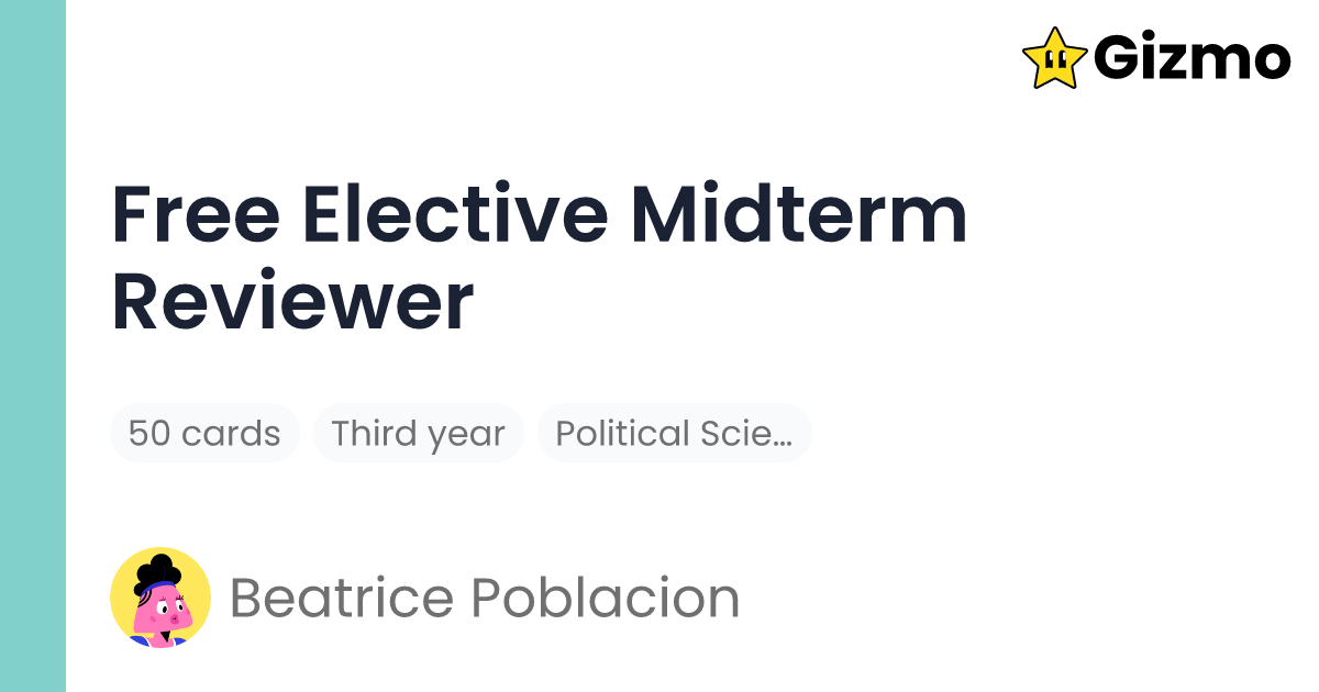 Free Elective Midterm Reviewer | Flashcards