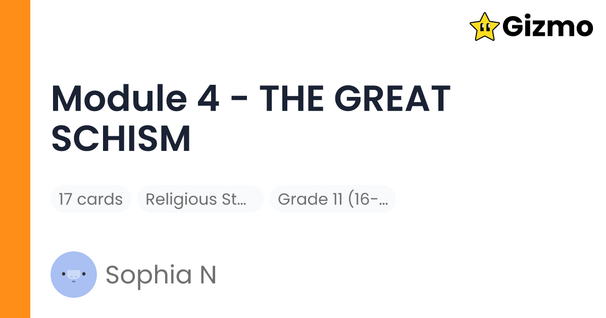 Module 4 - the Great Schism | Flashcards