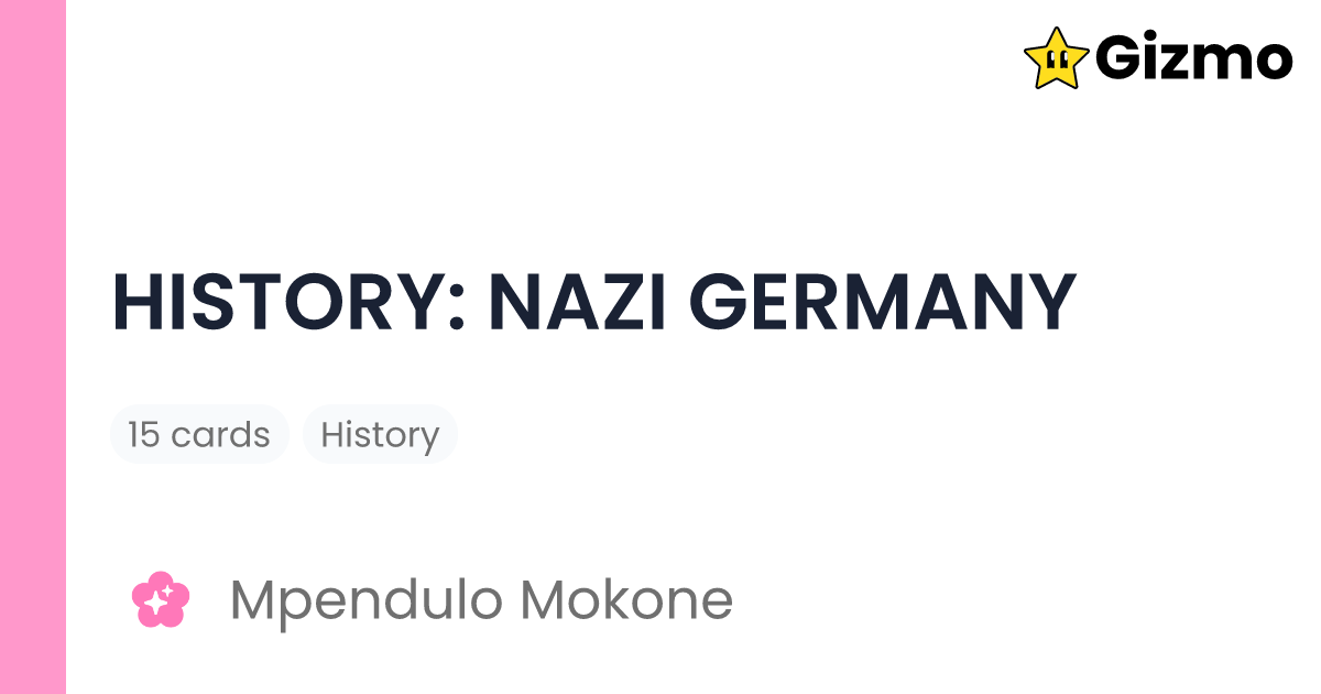 History: Nazi Germany | Flashcards
