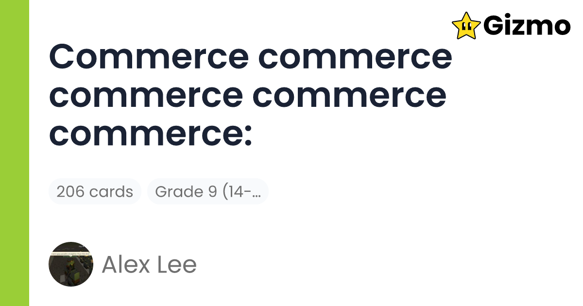 Commerce Commerce Commerce Commerce Commerce: | Flashcards