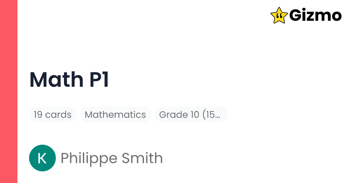 Math P1 | Flashcards
