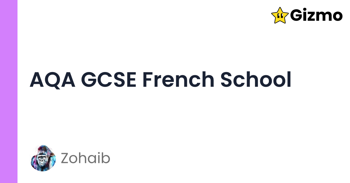 Aqa Gcse French School | Flashcards