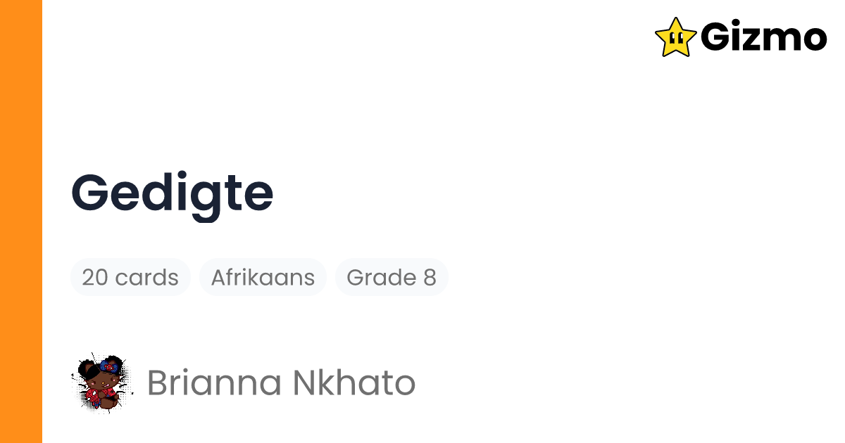 Gedigte | Flashcards