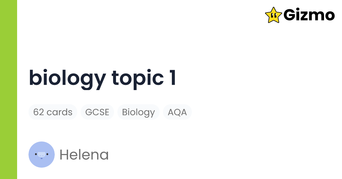Biology Topic 1 | Flashcards