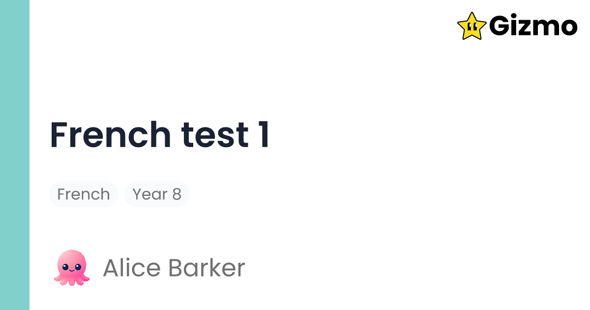 French Test 1 | Flashcards