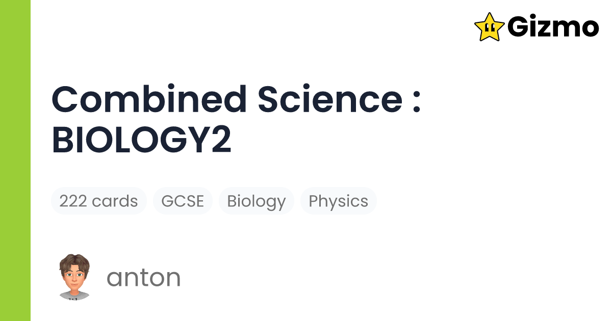 Combined Science : Biology2 | Flashcards