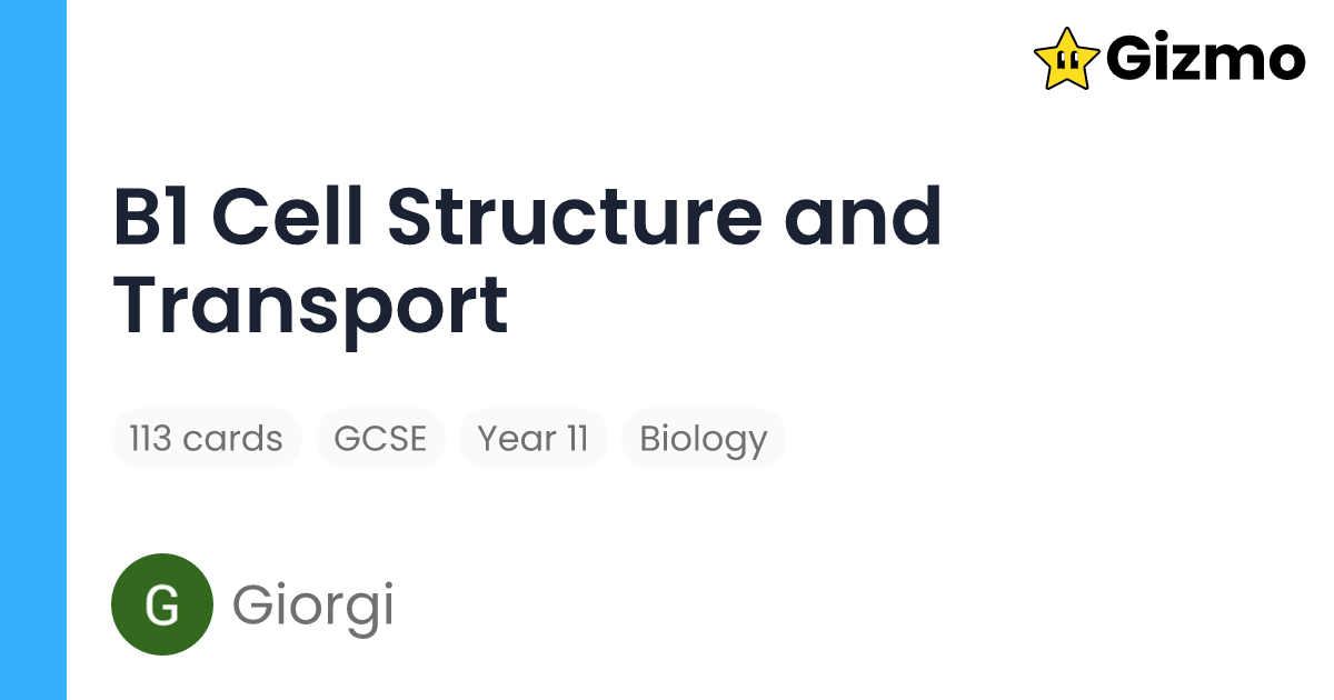B1 Cell Structure and Transport | Flashcards