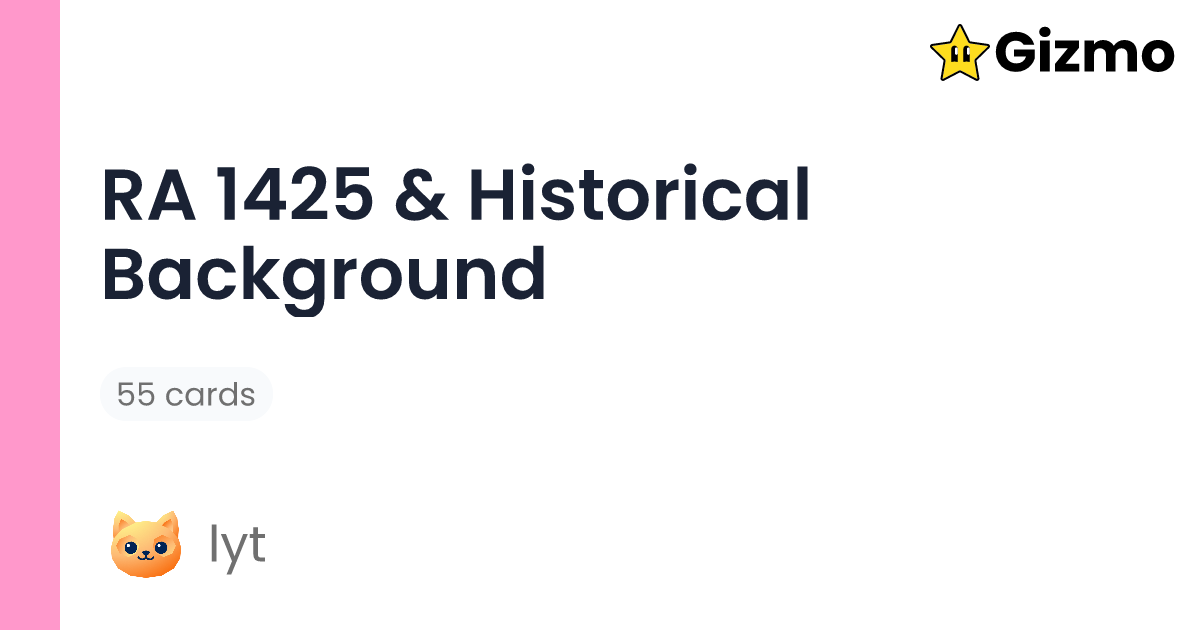 Ra 1425 & Historical Background | Flashcards