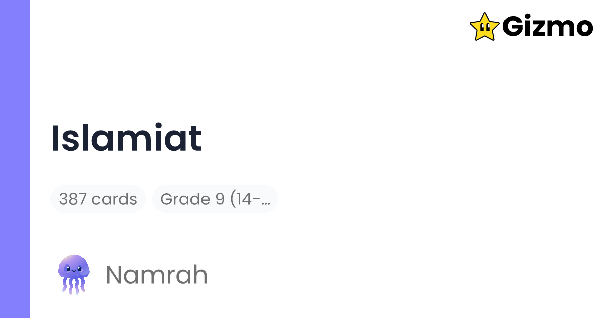 Islamiat🙄 | Flashcards