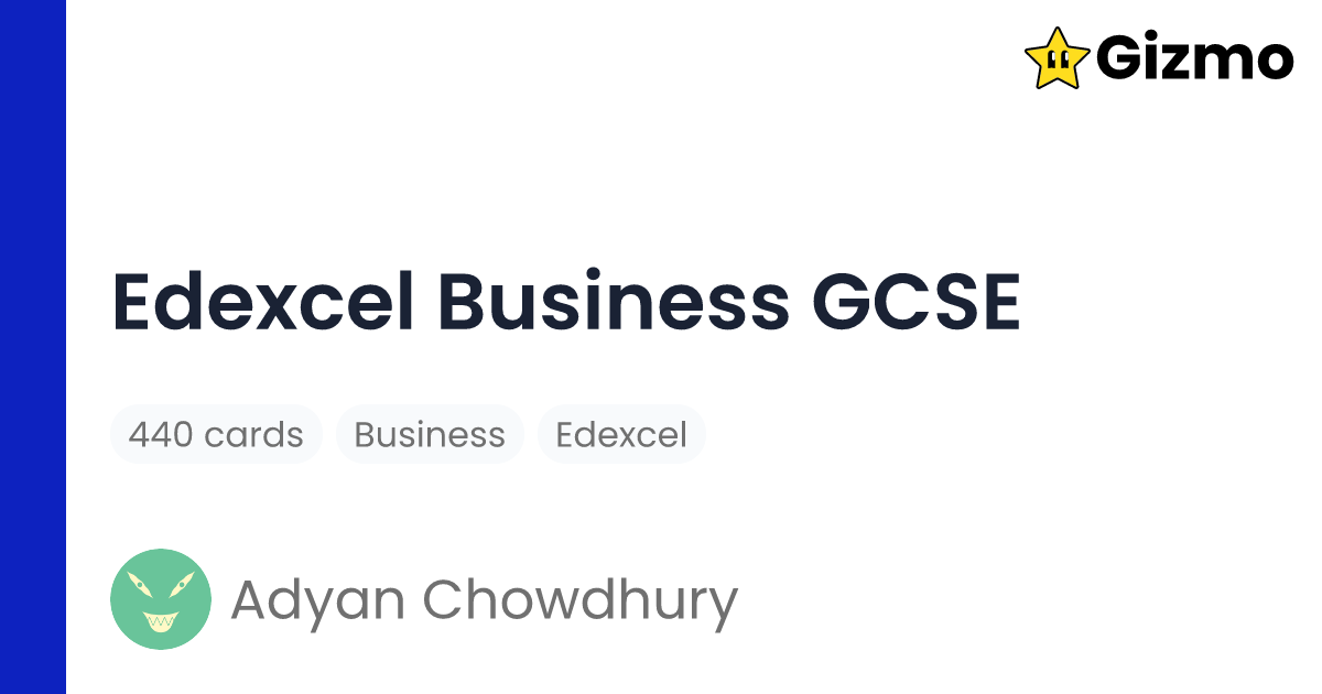 Edexcel Business Gcse | Flashcards