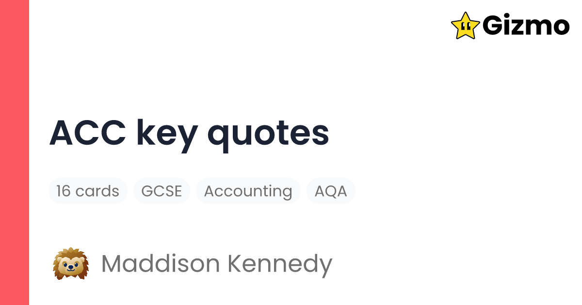 Acc Key Quotes | Flashcards