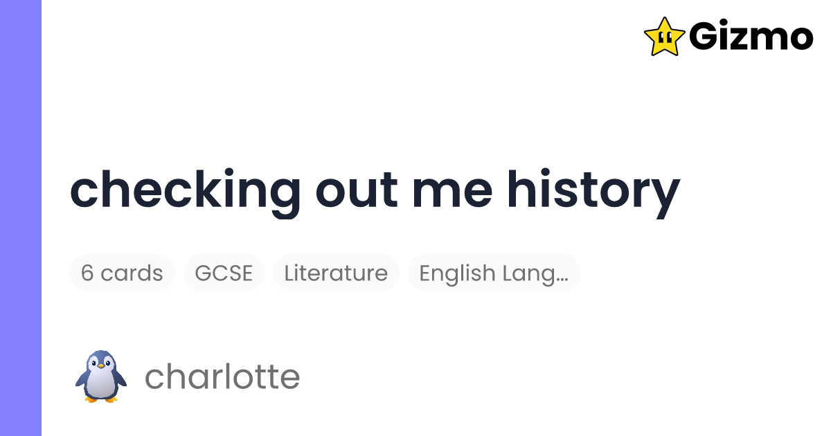 Checking Out Me History | Flashcards
