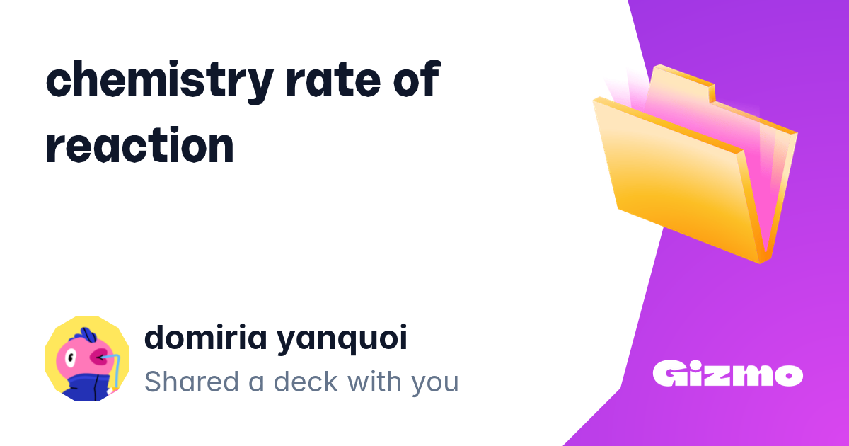 Chemistry Rate Of Reaction | Flashcards