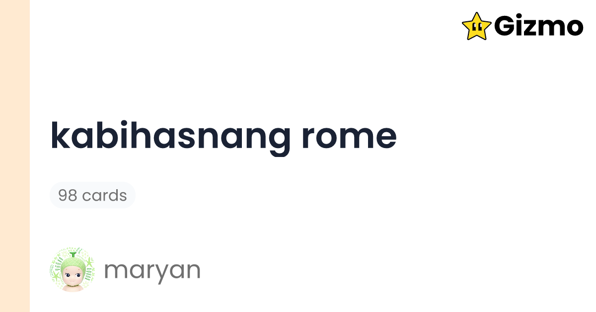 Kabihasnang Rome | Flashcards
