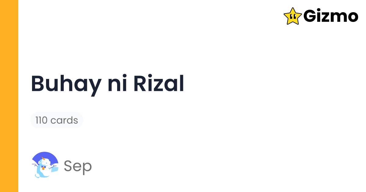 Buhay Ni Rizal | Flashcards