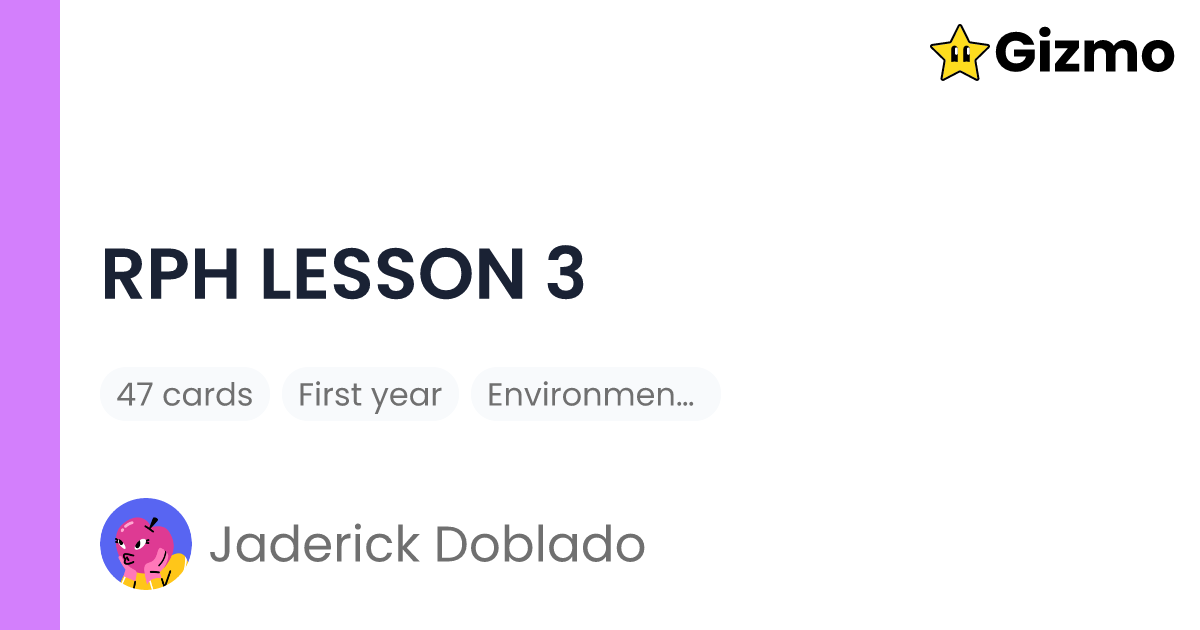 Rph Lesson 3 | Flashcards