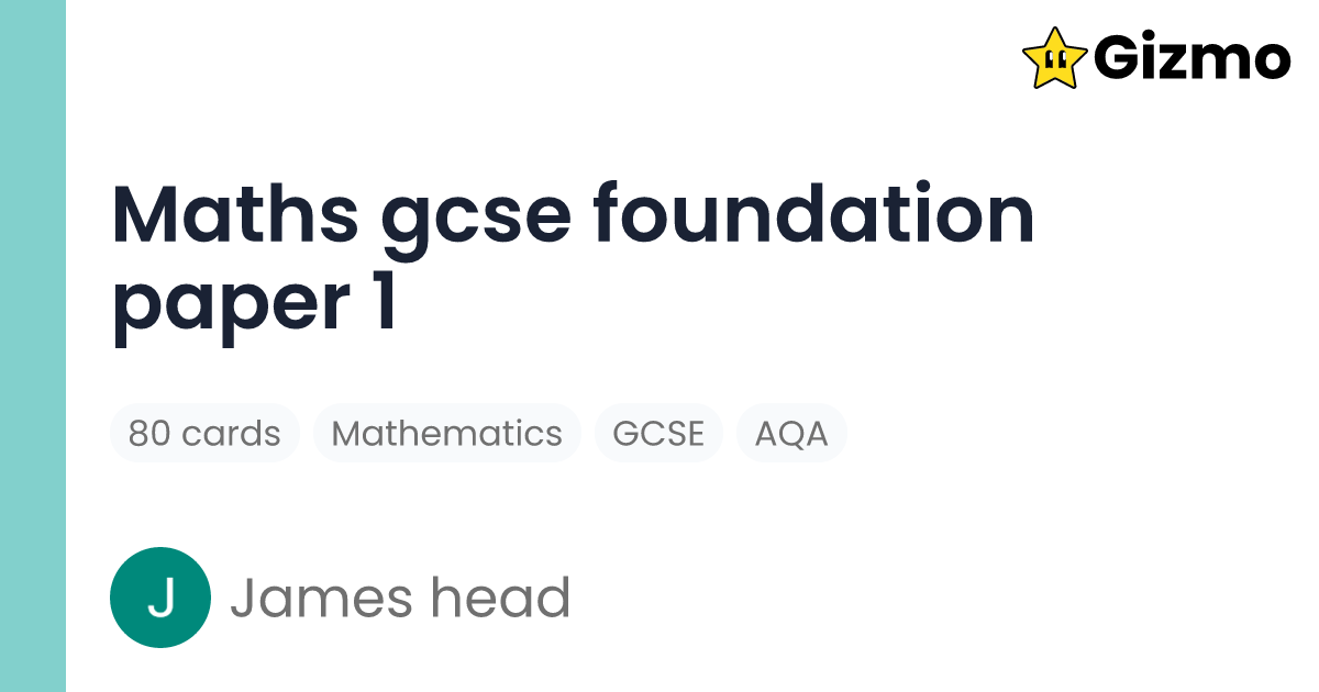 Maths Gcse Foundation Paper 1 | Flashcards