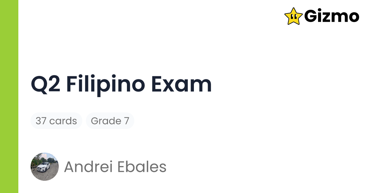 Q2 Filipino Exam | Flashcards