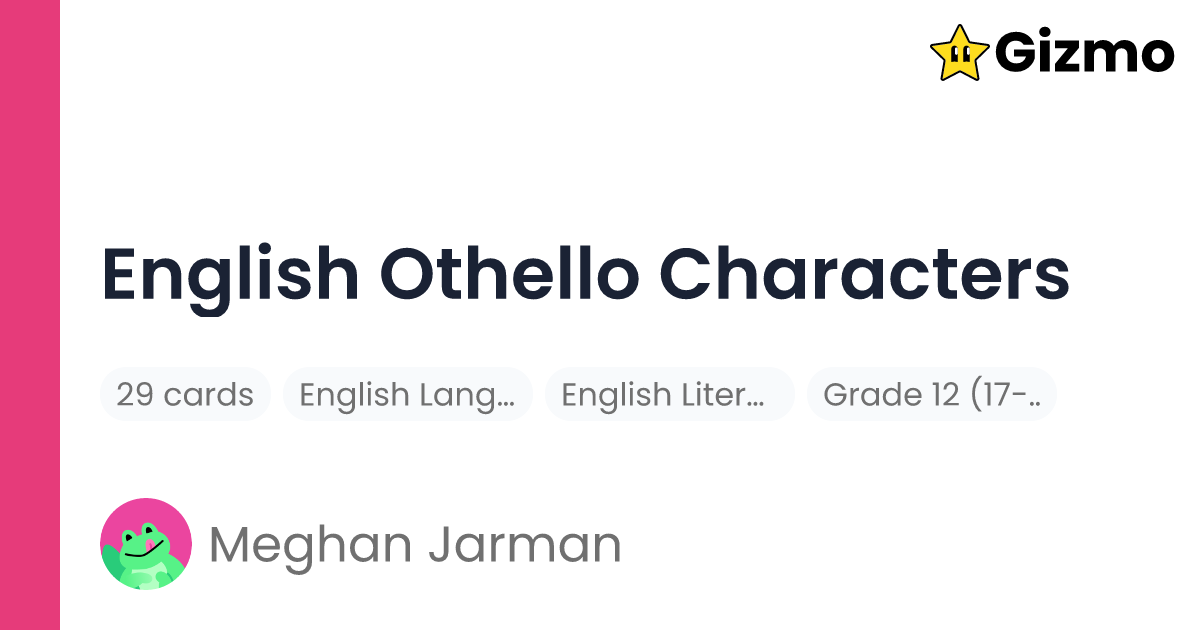 English Othello Characters | Flashcards