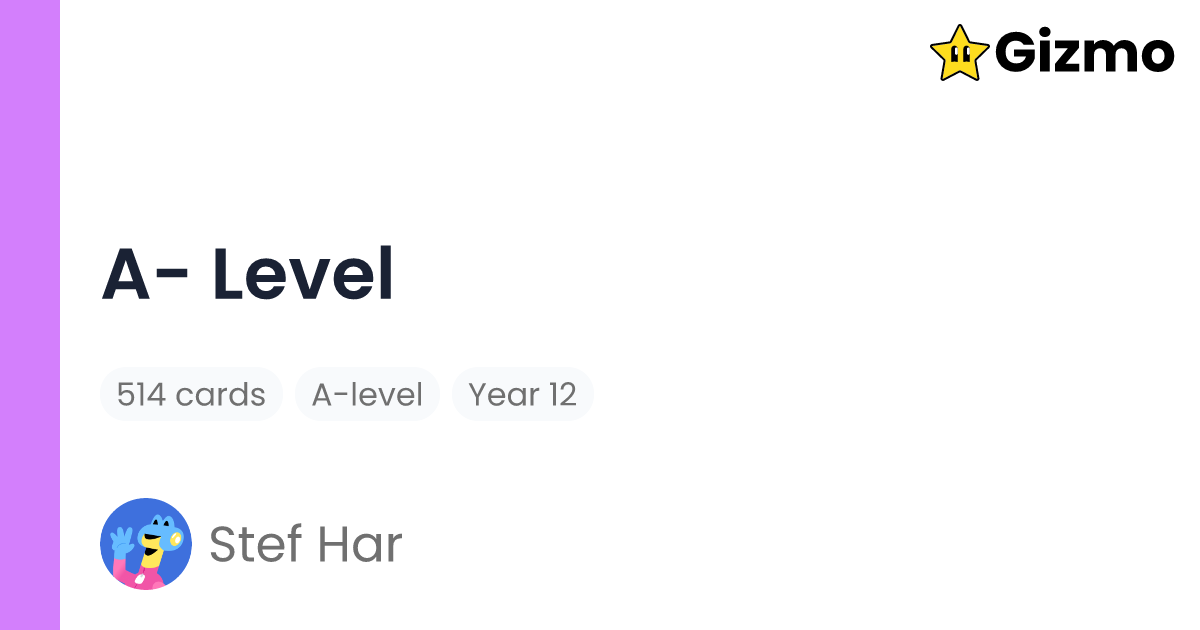 A- Level | Flashcards