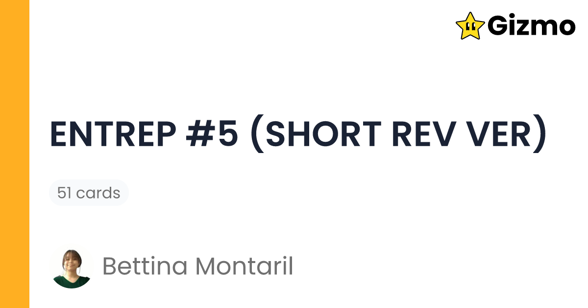 Entrep #5 (short Rev Ver) | Flashcards