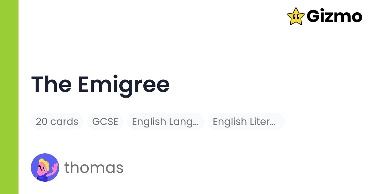 The Emigree | Flashcards