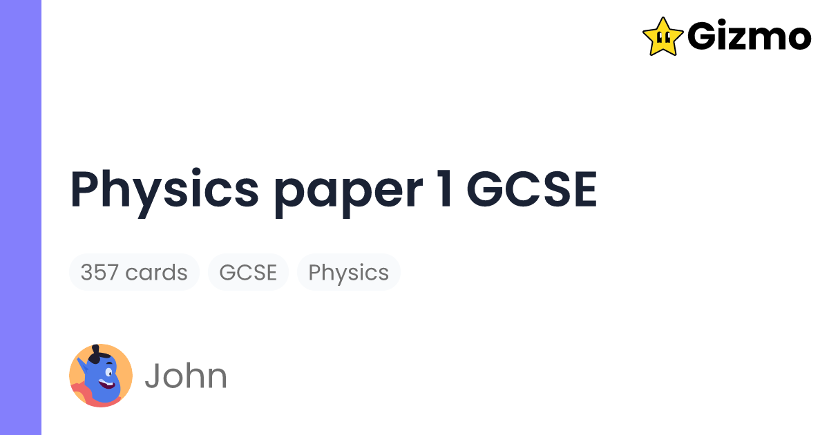 Physics Paper 1 Gcse | Flashcards