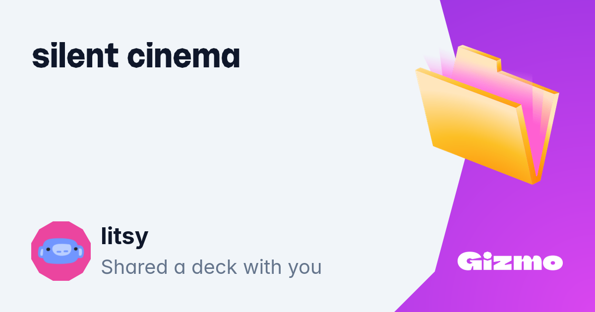 Silent Cinema | Flashcards