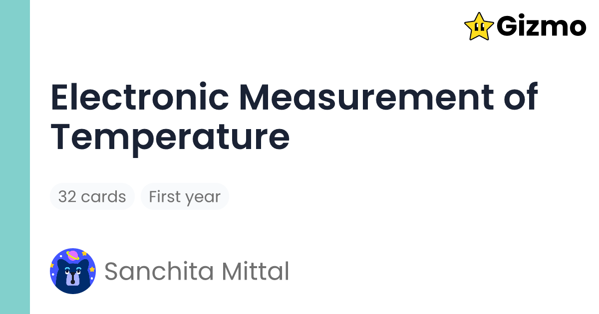 Electronic Measurement Of Temperature | Flashcards