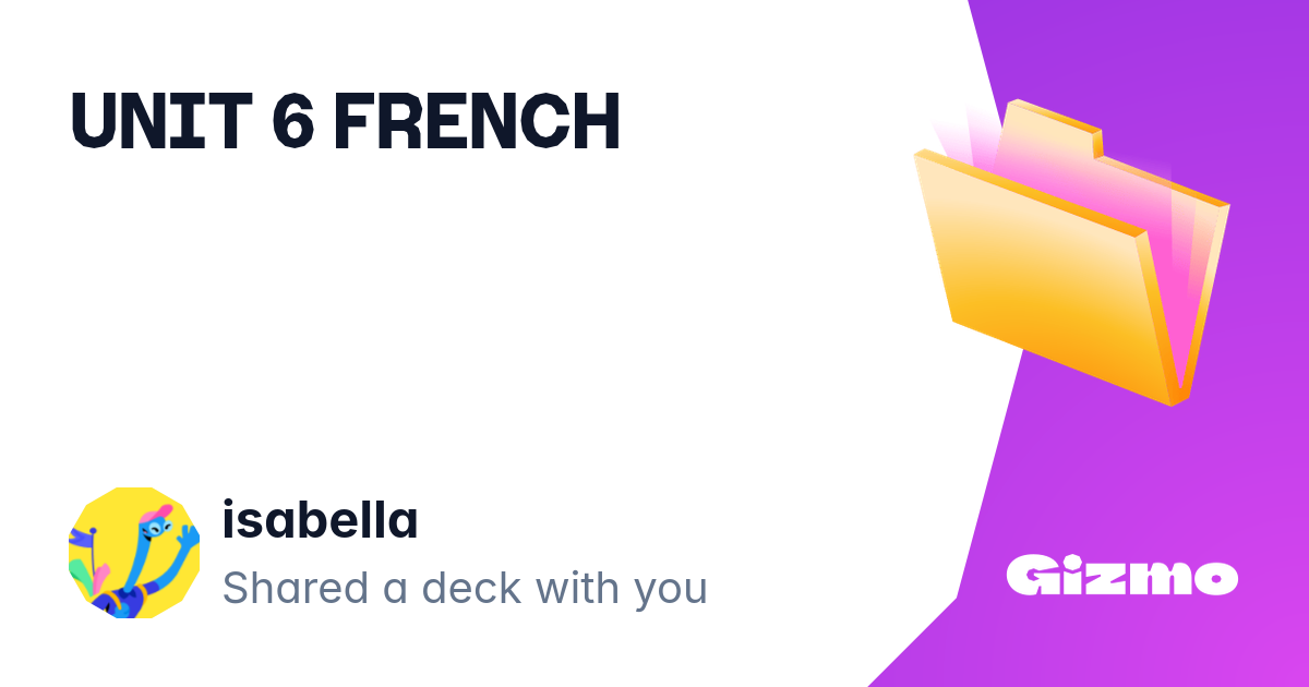 Unit 6 French | Flashcards