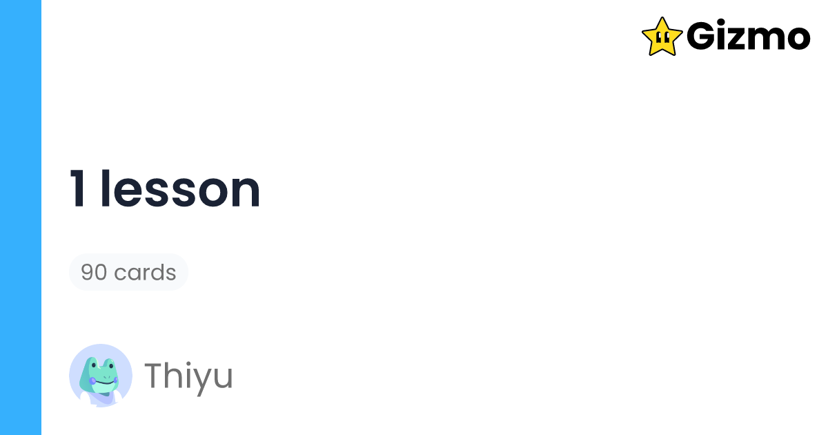 1 Lesson | Flashcards