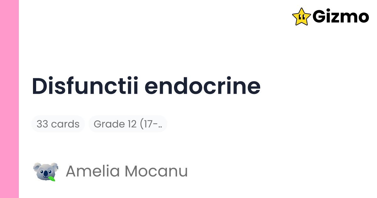 Disfunctii Endocrine | Flashcards