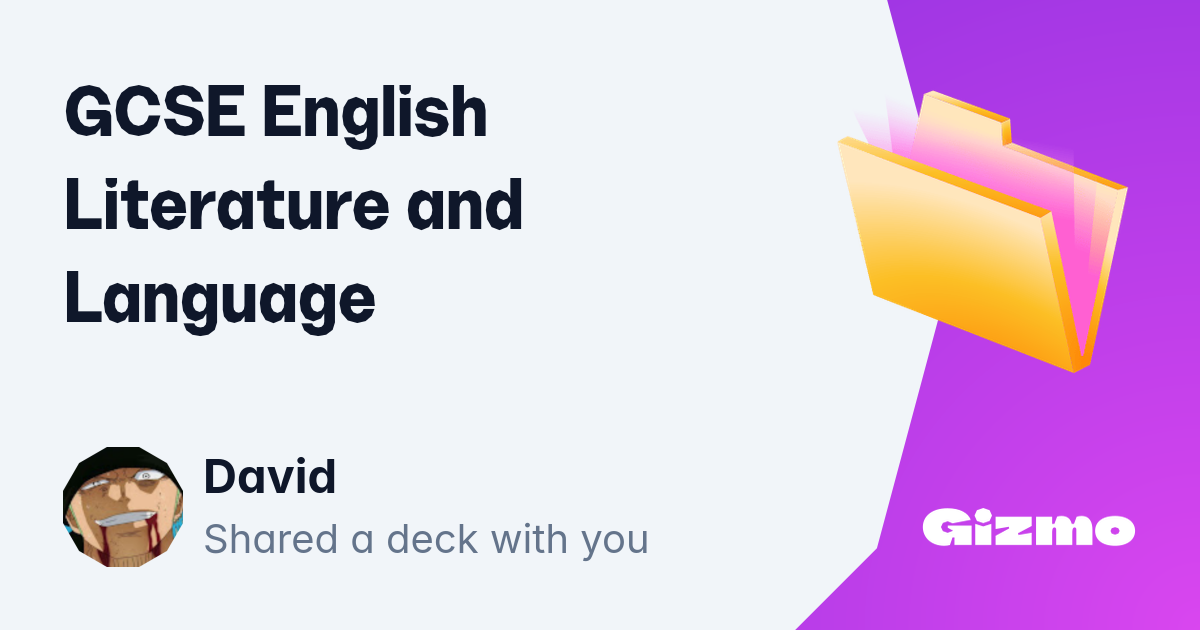 Gcse English Literature and Language | Flashcards