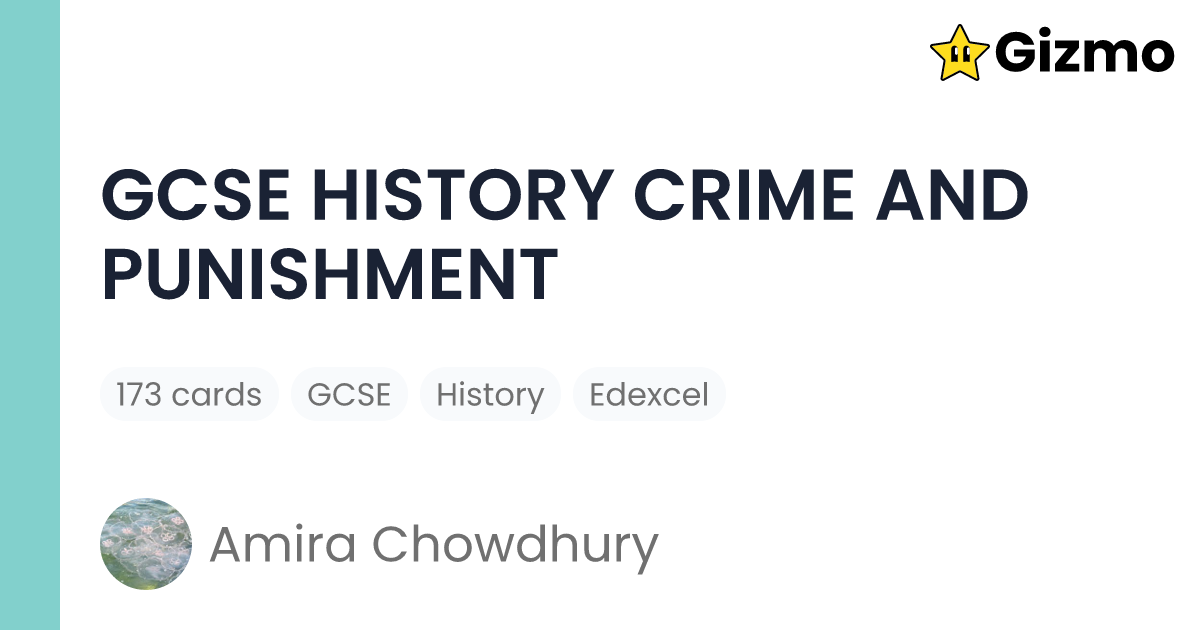 Gcse History Crime and Punishment | Flashcards