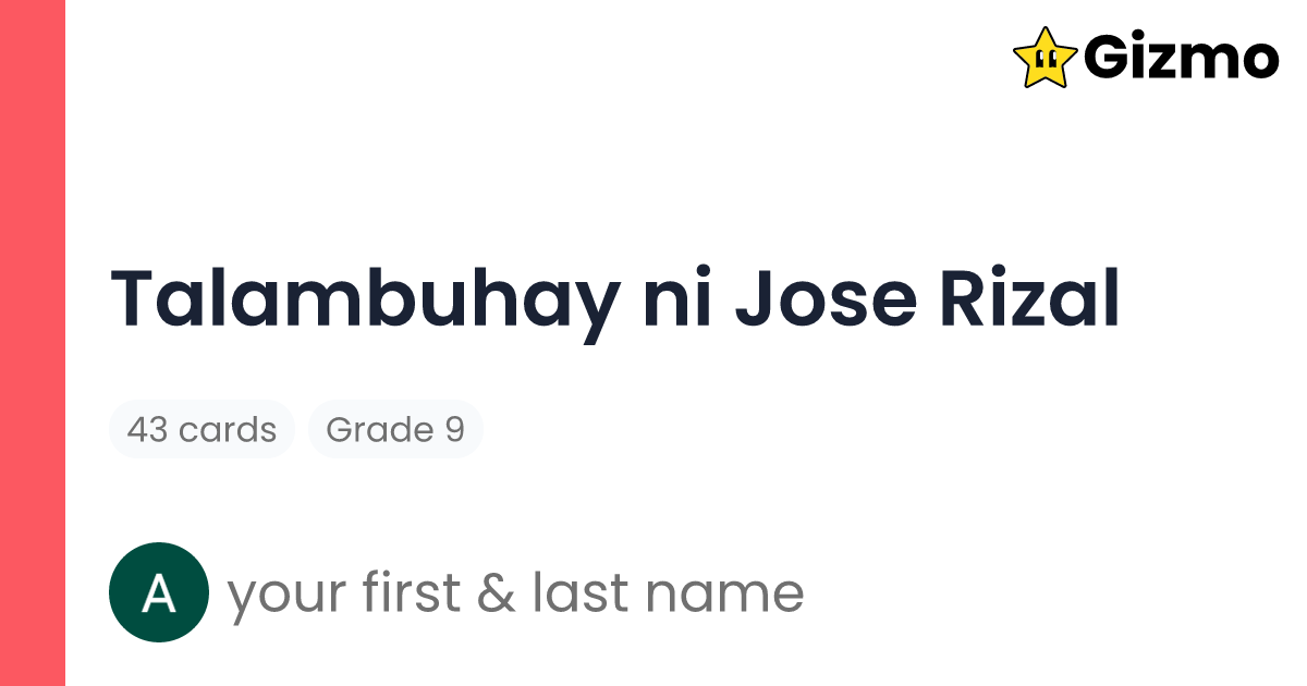 Talambuhay Ni Jose Rizal | Flashcards