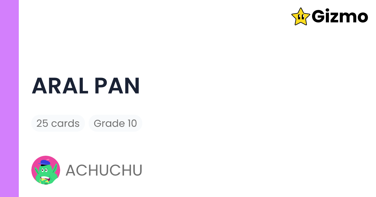 Aral Pan | Flashcards