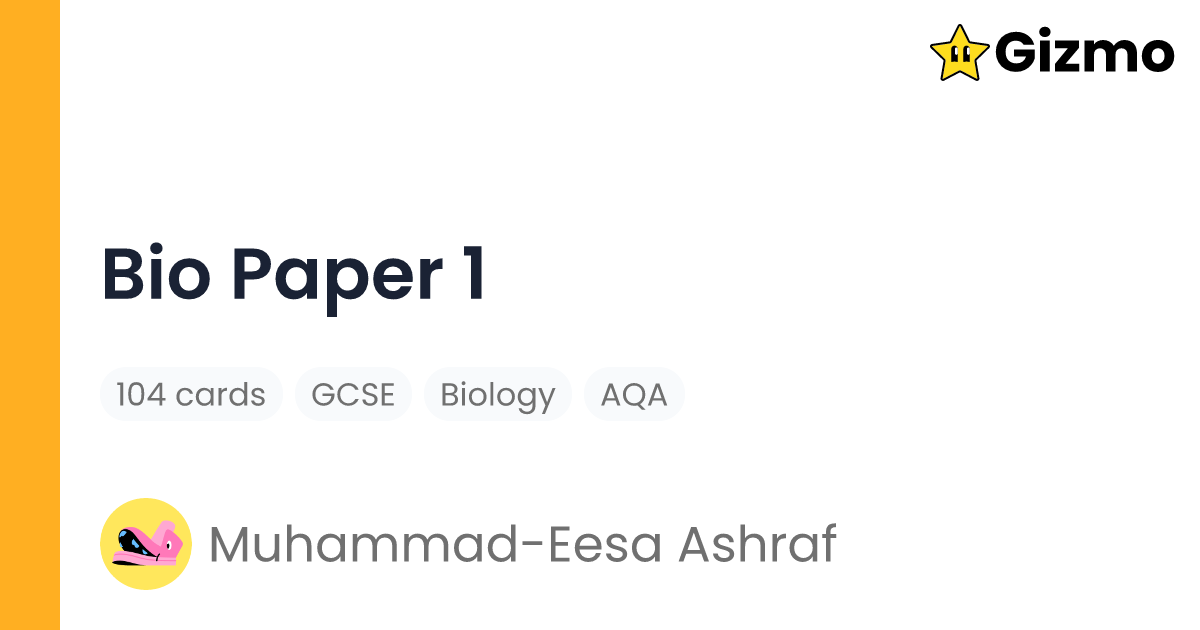 Bio Paper 1 | Flashcards