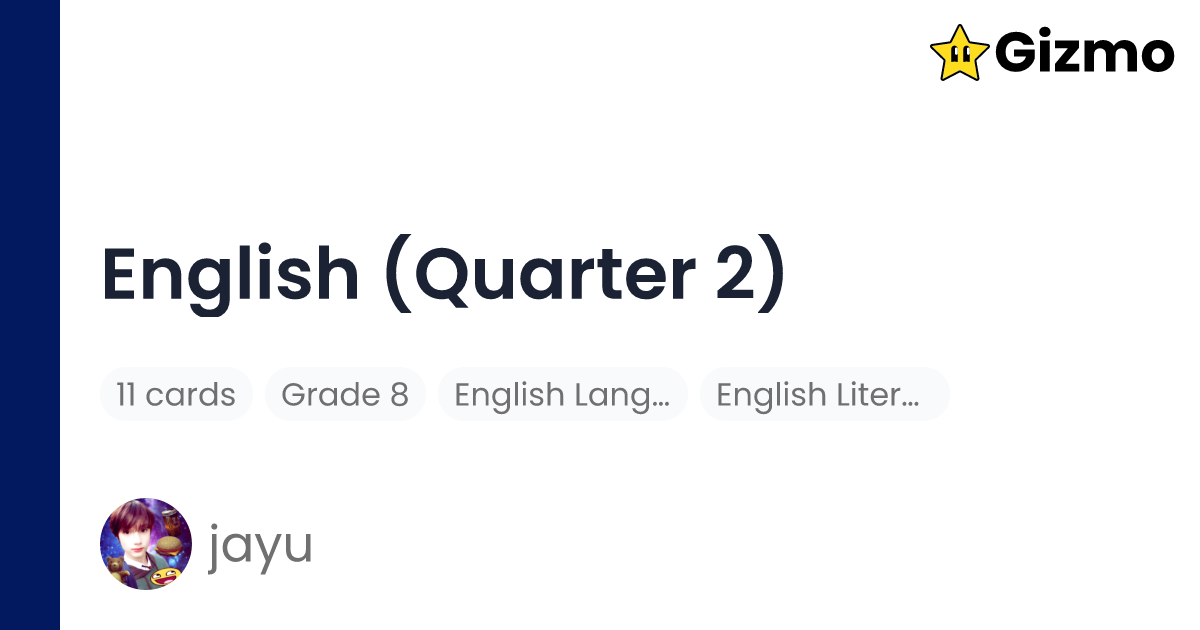 English (quarter 2) | Flashcards