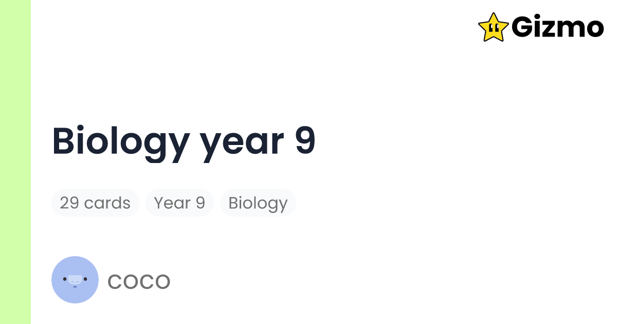 Biology Year 9 | Flashcards