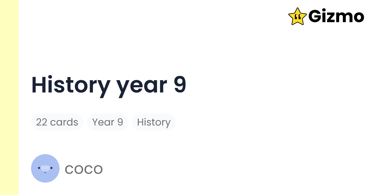 History Year 9 | Flashcards