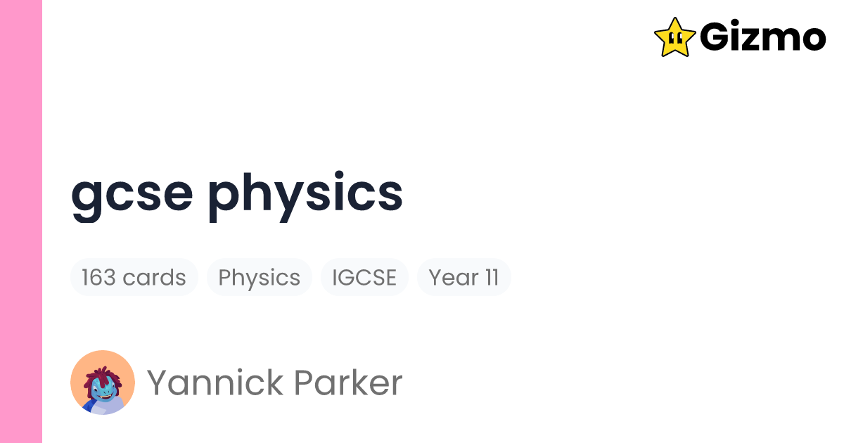 Gcse Physics | Flashcards