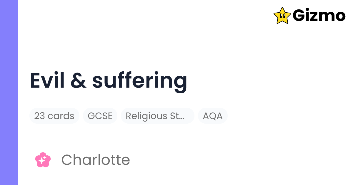 Evil & Suffering | Flashcards