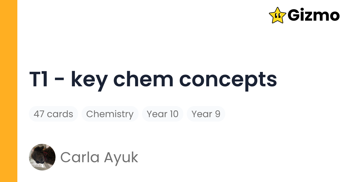 T1 - Key Chem Concepts | Flashcards
