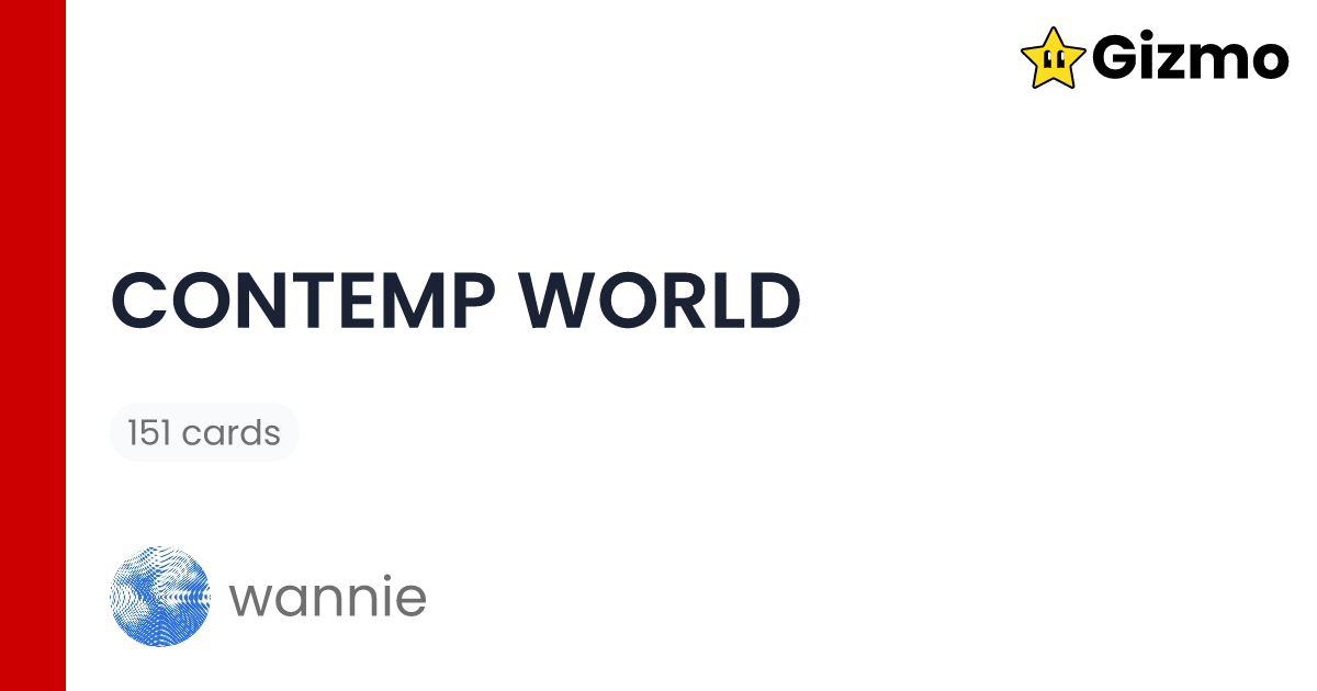 Contemp World | Flashcards