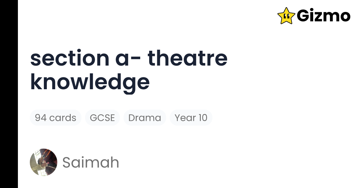 Section A- Theatre Knowledge | Flashcards