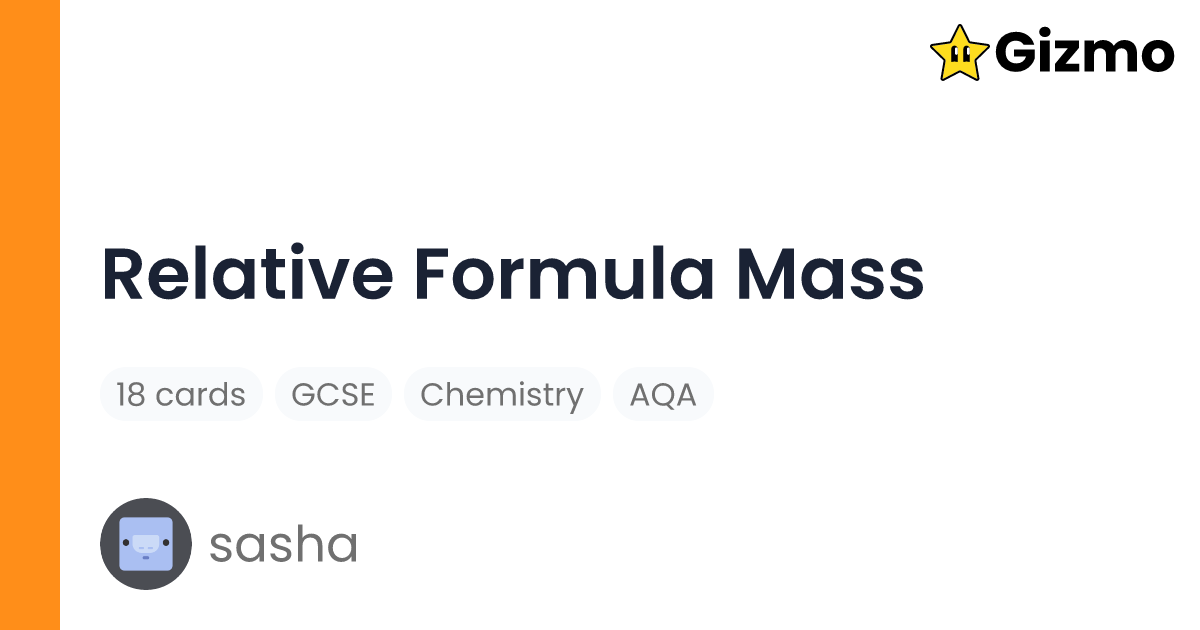 Relative Formula Mass | Flashcards